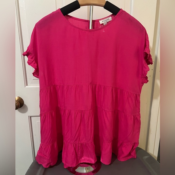 ANDREE BY UNIT | Tops | Andree By Unit Womens Pink Ruffle Blouse | Poshmark